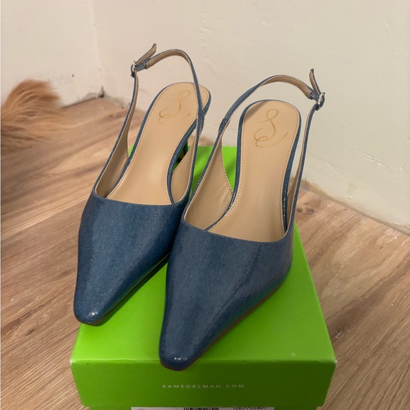Sam Edelman | Shoes | Sam Edelman Bianka Sling Coates Denim | Poshmark
